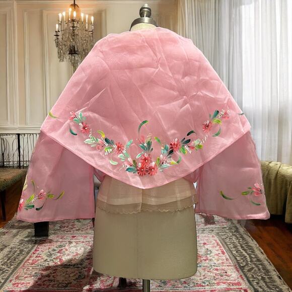 Handmade | Accessories | Handpainted Filipiniana Alampay Floral Shawl ...